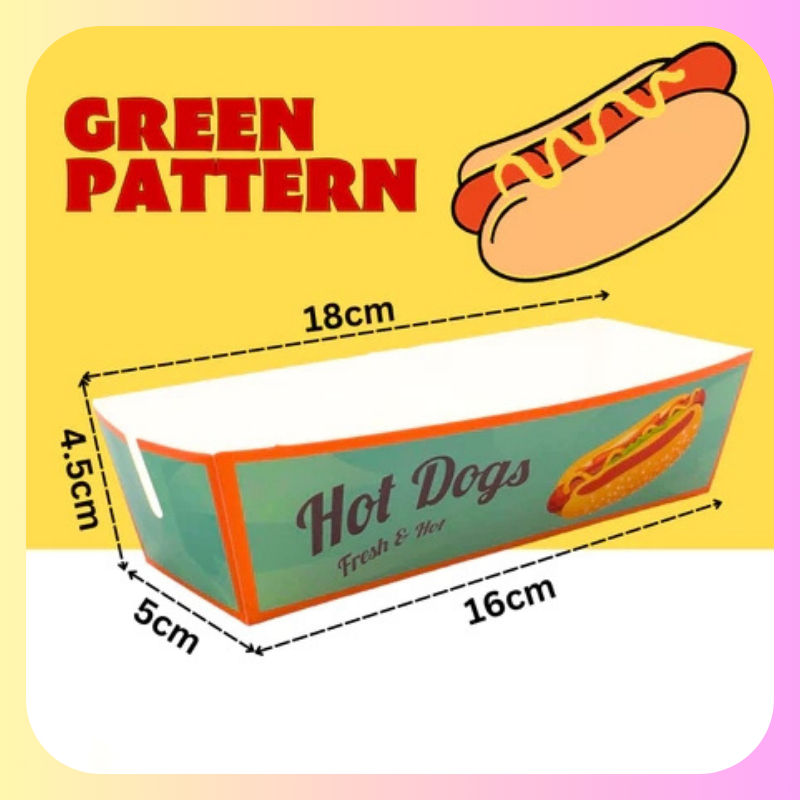 50Pcs Hotdog Box Hotdog Sandwich Paper Tray Sanwich Container Hotdog ...