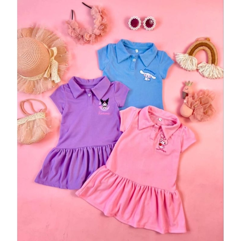 Little Vella Sanrio Kuromi My Melody Cinamonroll Sporty Collared Dress ...
