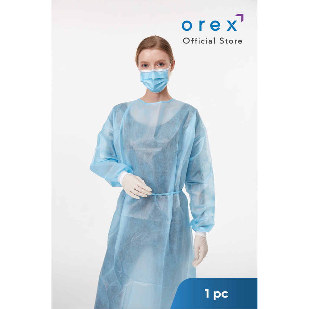 OREX PPE Isolation Gown Non-Woven (25gsm/40gsm/50gsm) - 1 pc | Shopee ...