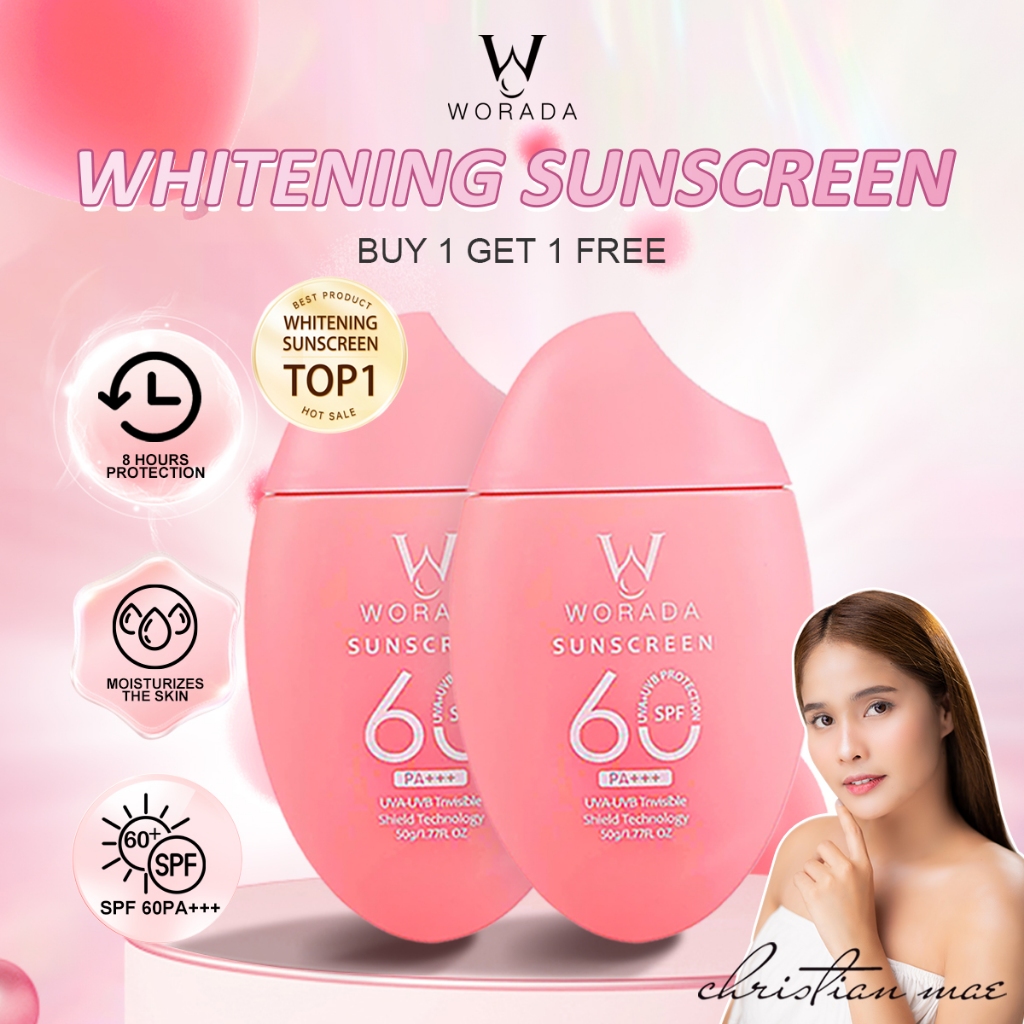 [FDA APPROVED] WORADA SPF60 Face Sunscreen 50g Sunblock Whitening Cream Long Lasting Sunscreen ...