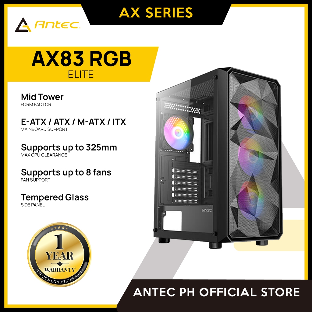 ANTEC AX83 RGB Elite eATX/ATX/mATX/ITX PC Chassis | Shopee Philippines