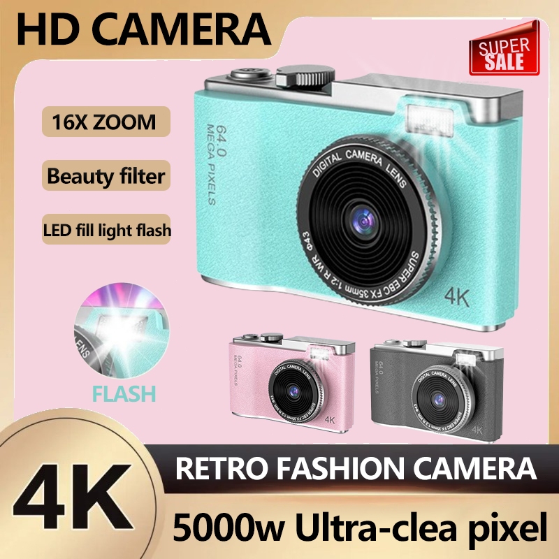 4K Mini Digital Camera For Photography For Vlogging HD Flash Digicam ...