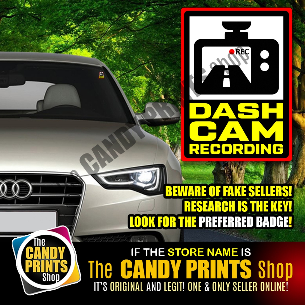 Dash Cam Recording - Vinyl (Non-Magnetic) Car Stickers (Waterproof ...