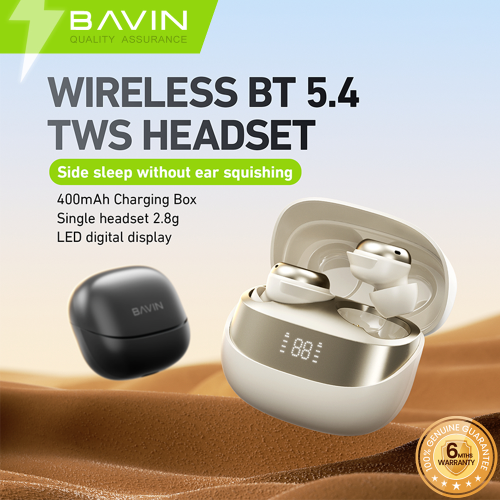 BAVIN BA83 TWS Wireless BT 5.4 Earphone w/ HiFi Stereo Sound Long ...