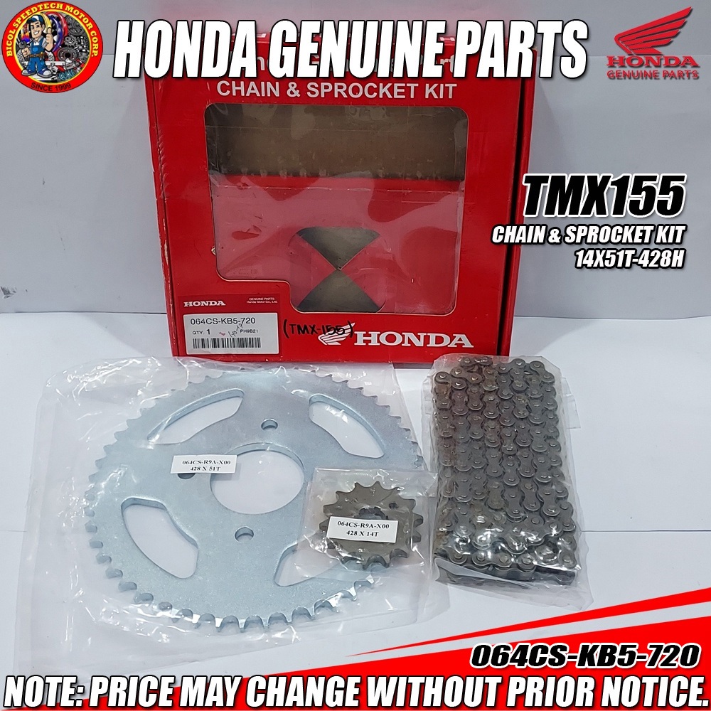 HONDA TMX 155 CHAIN & SPROCKET KIT 14X51T-428H (HPI) (GENUINE: 064CS ...