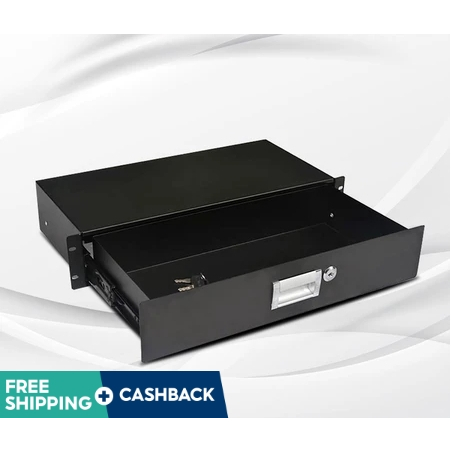 2U / 3U Flight Case Pull Out Drawer Rack Rail Cabinet Metal Black ...