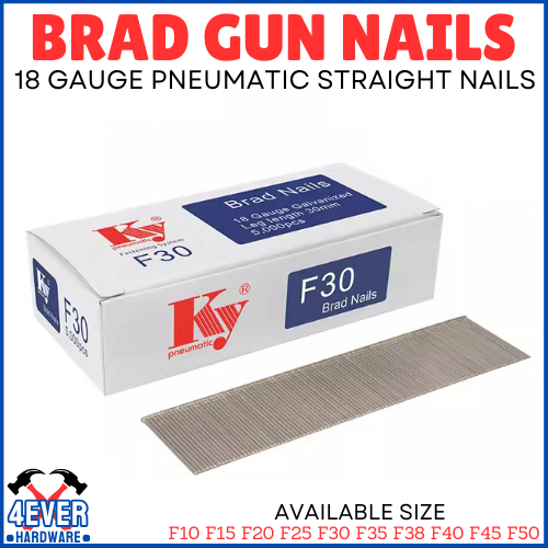 5000pcs Straight Brad Gun Nails F10 F20 F30 F40 F50 18 Gauge Galvanized ...