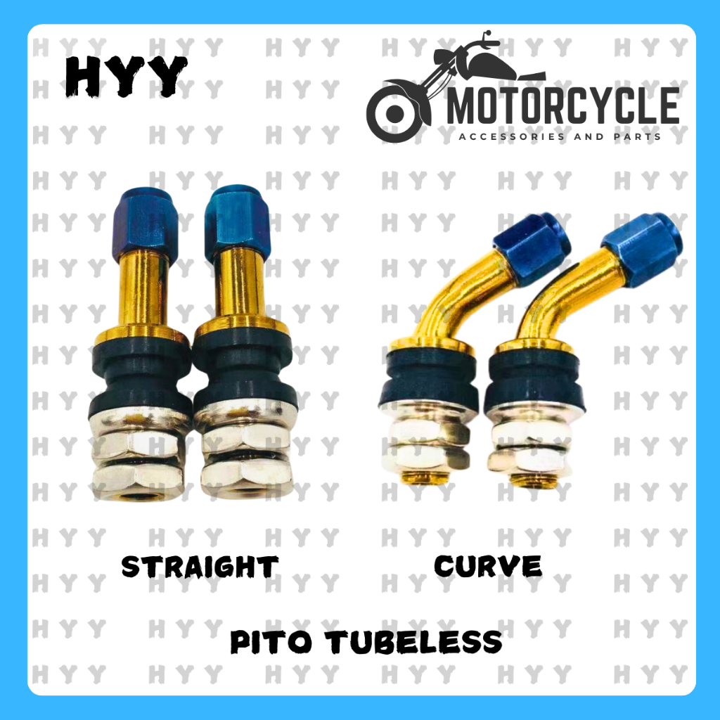 MSM Titanium 2 tone pito tubeless straight and curve one pair UNIVERSAL ...