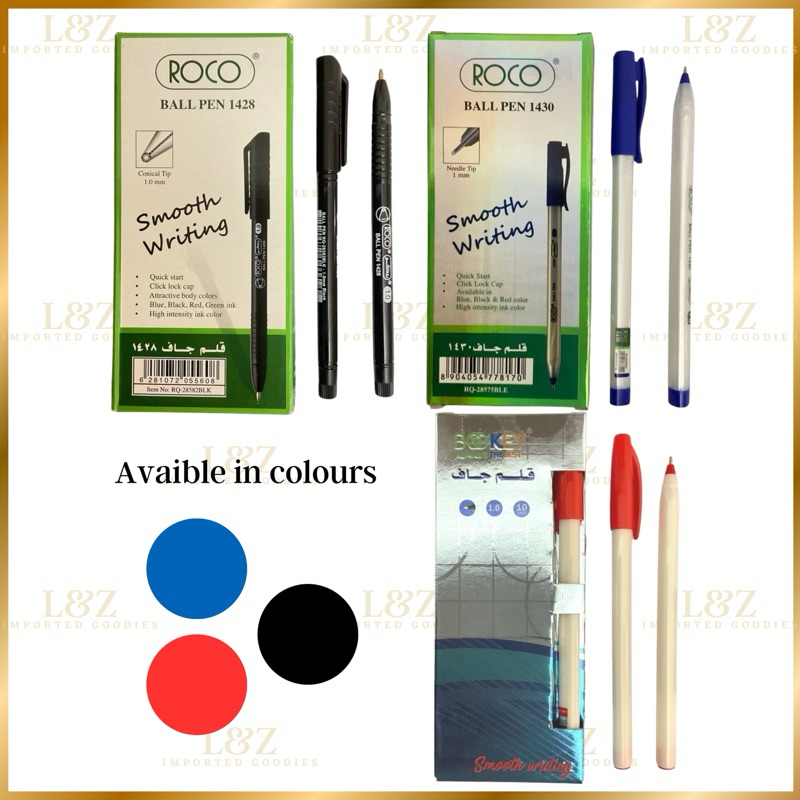 ROCO / BOOKEY : Ballpoint Ballpen (Black, Blue, Red, Color) Sold per ...