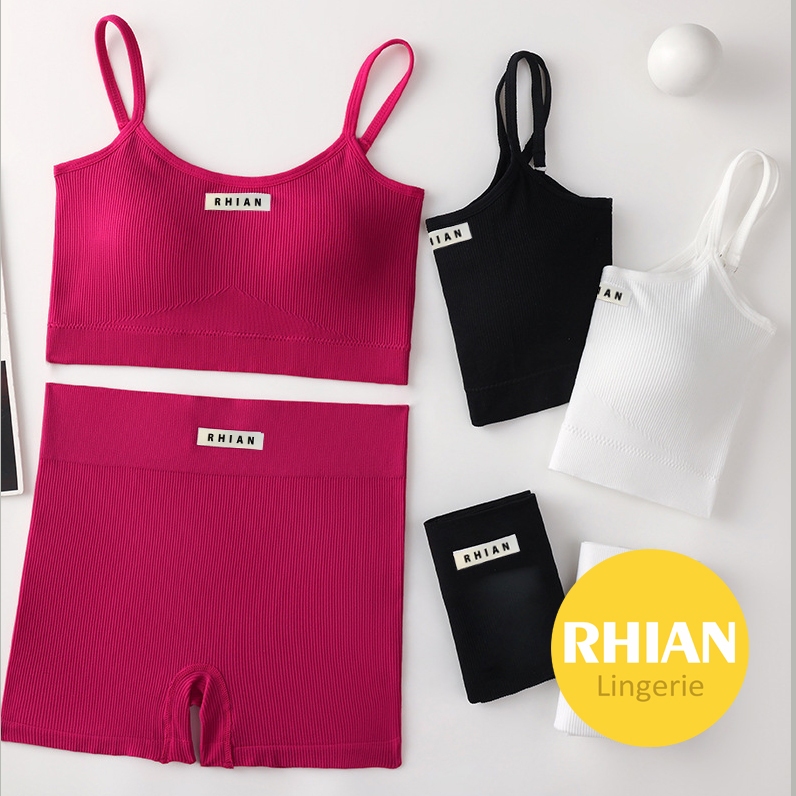 Rhian Women letter bra set sports bra with panties plus size panty bras ...