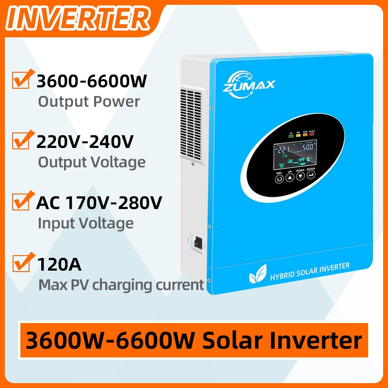 ZUMAX 3600W-6600W Hybrid Solar Inverter Output On/Off Grid Solar ...