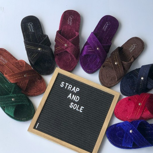 Strap And Sole Velvet Indoor Slippers For Men And Women Tsinelas Pambahay Shopee Philippines