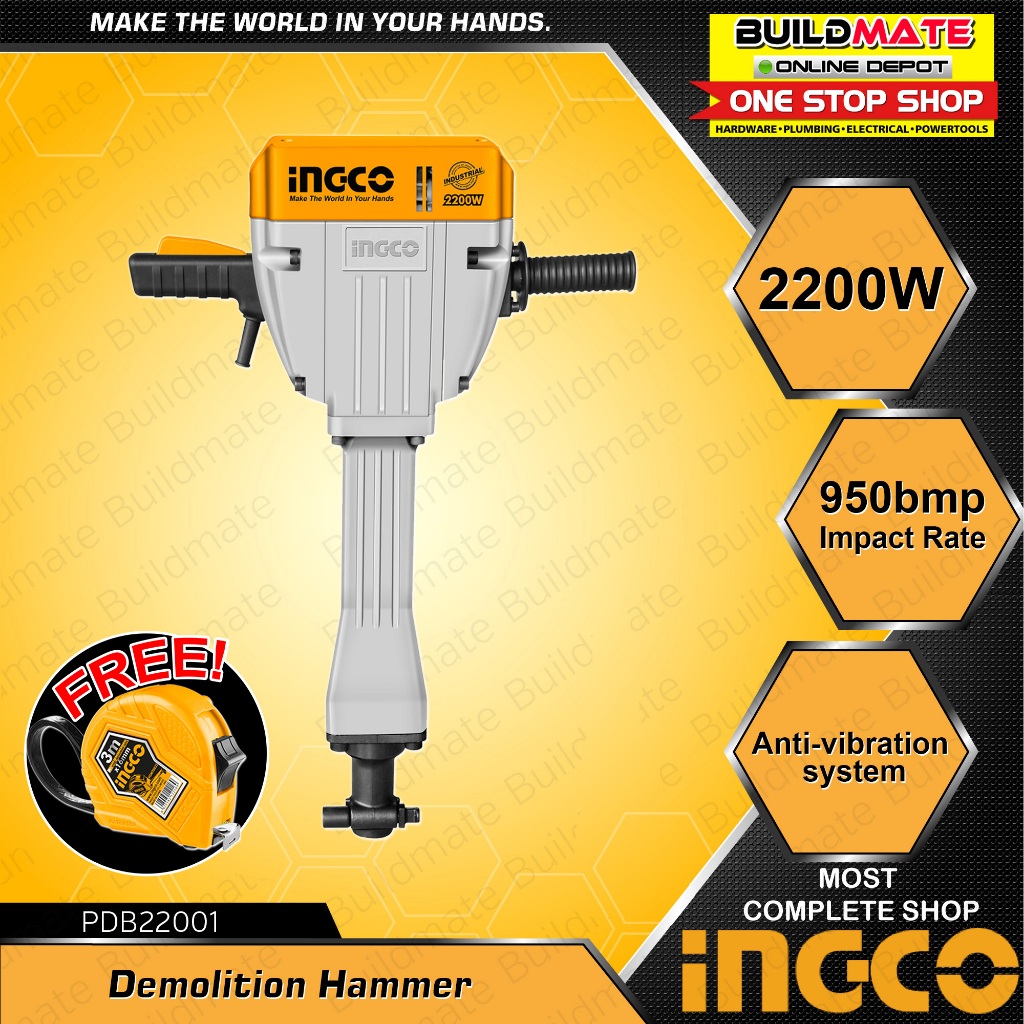 Buildmate x INGCO Demolition Jack Hammer Percussion 2200W PDB22001 IPT ...