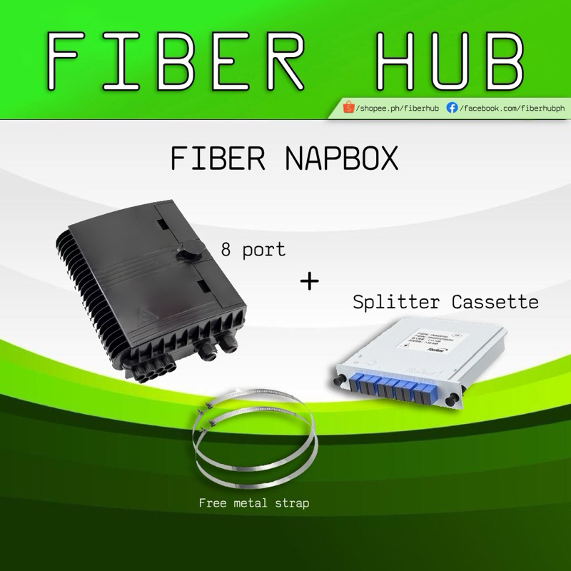 Fiber Nap Box Splitter 8 ports FTTH (FREE metal strap and accessories ...