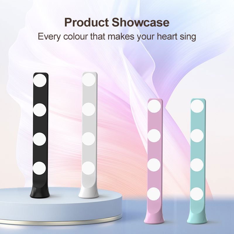 4 LED Bulbs Row Light Portable Desk Light Makeup Light 3 Color Modes ...