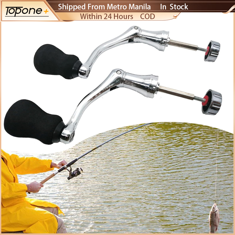 Fishing Spinning Reel Handle Universal Metal Rocker Arm Grip With EVA ...