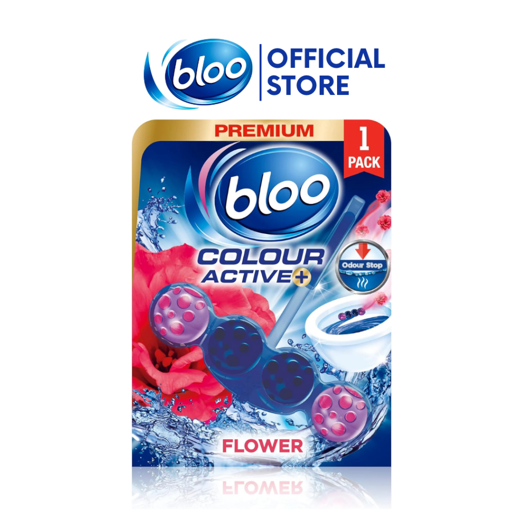 BLOO Power Active Clear Water Toilet Rim Block Flowers | Shopee Philippines