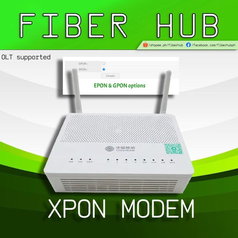 OLT XPON H1S-3 wifi modem GPON / EPON / English / BLUE - used with ...