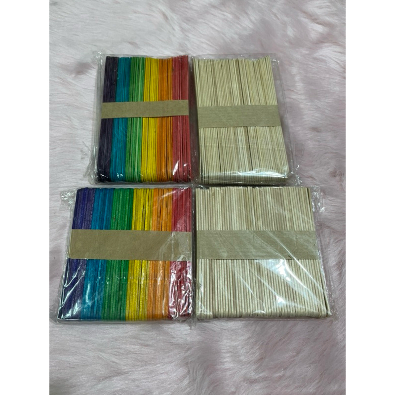 Wooden Popsicle Stick (Plain and Colored) | Shopee Philippines