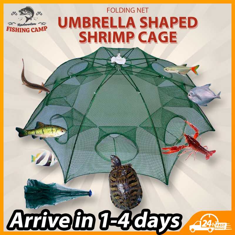 Folding Umbrella fish Net Shrimp Cage, Crab, Fish Trap Cast Fish Net ...