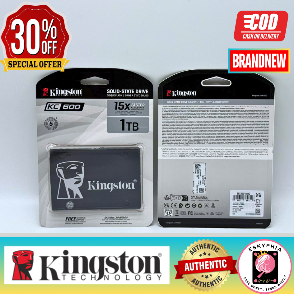 Kingston KC600 1TB 2.5" Sata SSD Internal SSD Solid State Drive (SKC600 ...