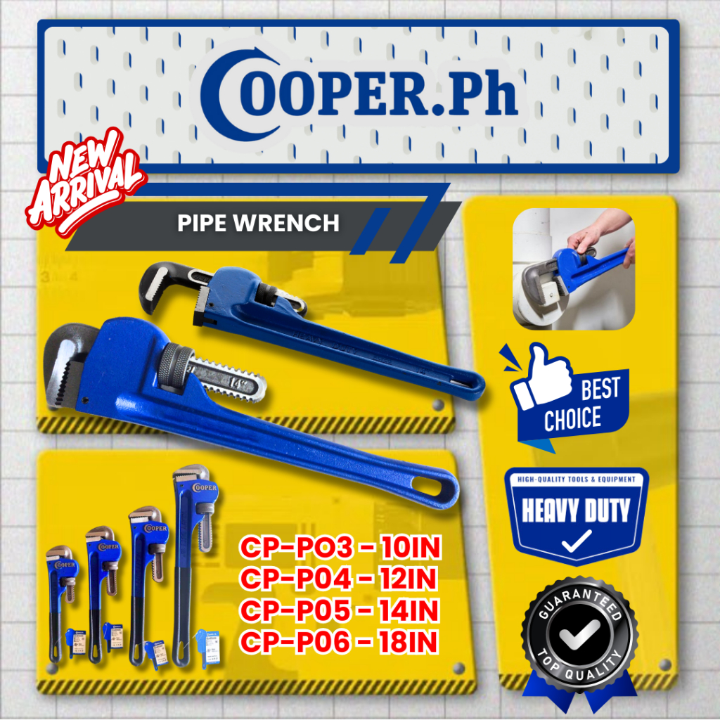 CooperPh Pipe Wrench Yabe 10 inch - 18 inch Plumbing Wrench Heavy Duty ...