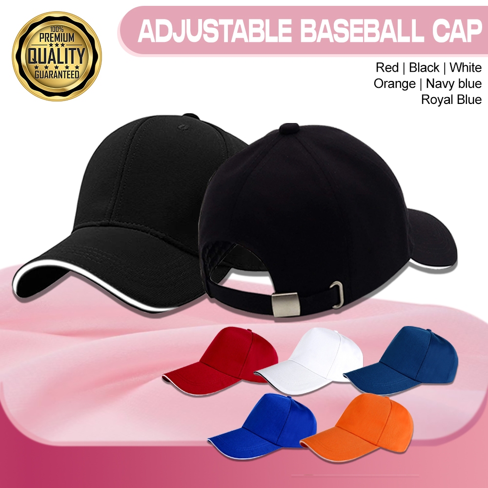 Baseball Cap with Adjustable Metal Strap Buckle Closure and Colored ...