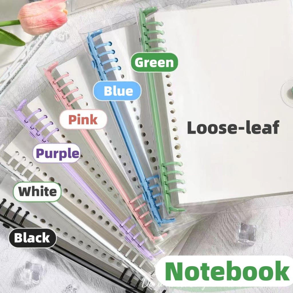 A5 Ring Notebook PVC Transparent Loose-leaf Notebook With Detachable ...