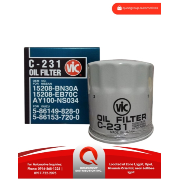 VIC FILTER - C-231 OIL FILTER (ISUZU) | Shopee Philippines