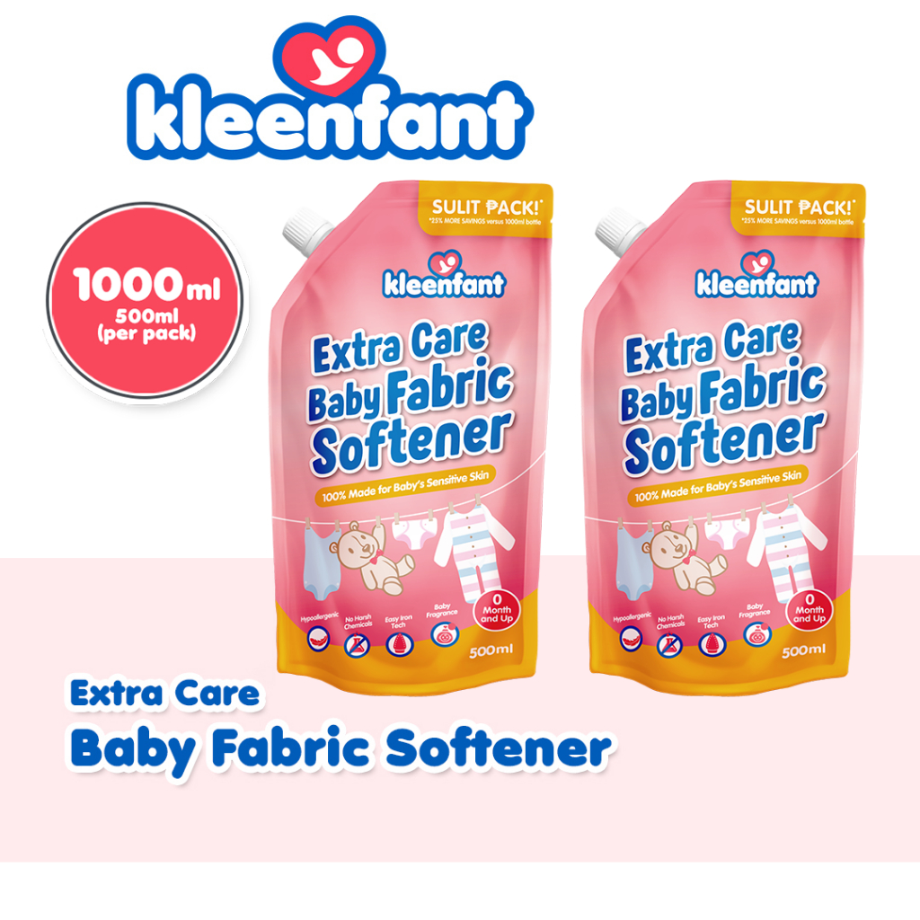 Kleenfant Extra Care Baby Fabric Softener Refill Pack of 2 (500ml ...