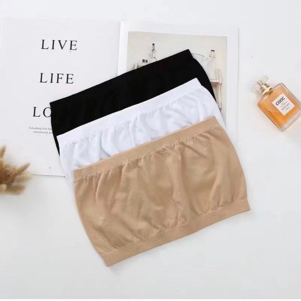 1Piece Sexy women Plain Inner Tube Top Basic Stretchable Plain Black ...