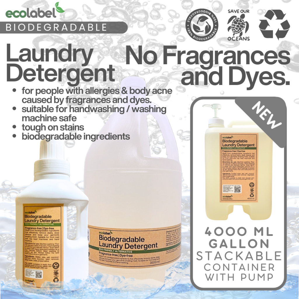 Eco-friendly Unscented Liquid Laundry Detergent Fragrance-free & Dye ...