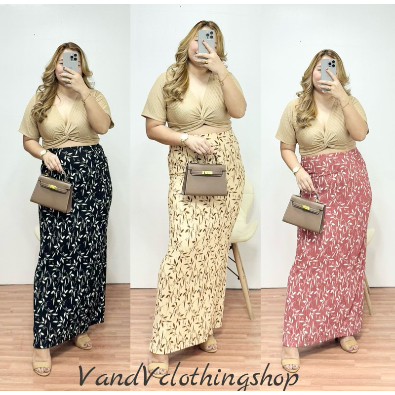 OLI PLUS SIZE LONG SKIRT L-3XL frame 199 PESOS ONLY | Shopee Philippines