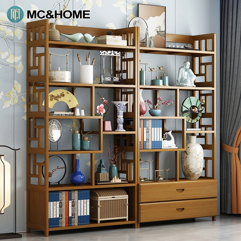 MC&HOME Storage Rack With Drawer Bamboo 5Layers Household Wooden ...