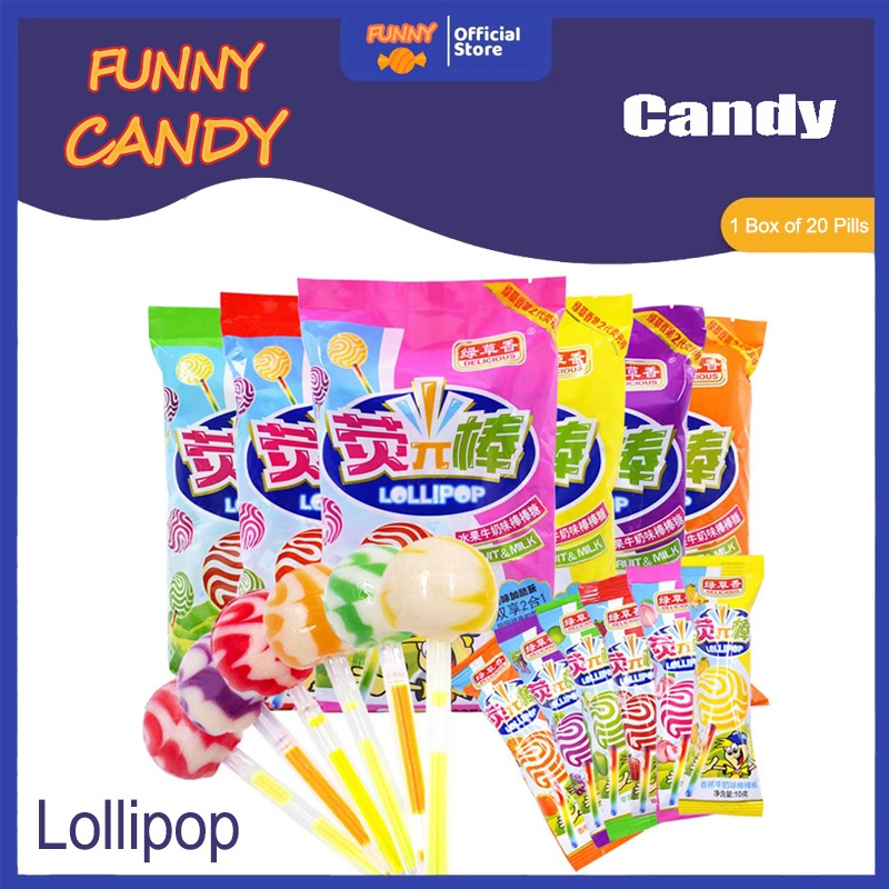 200g Mixed Fruit Flavored Fluorescent Hard Candy Lollipops | Shopee ...