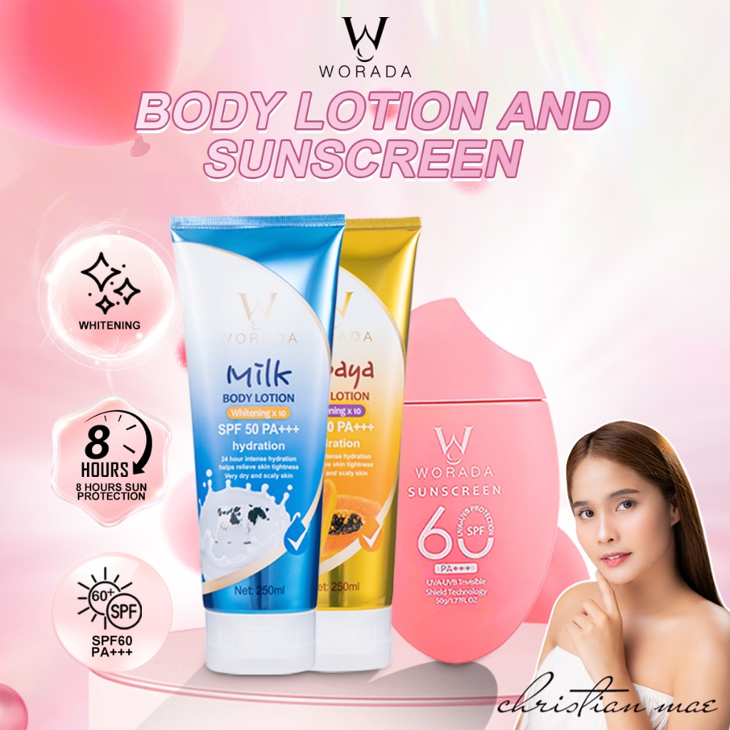 FDA approved WORADA SPF 60 Whitening Face Sunscreen and SPF 50 PA++ ...
