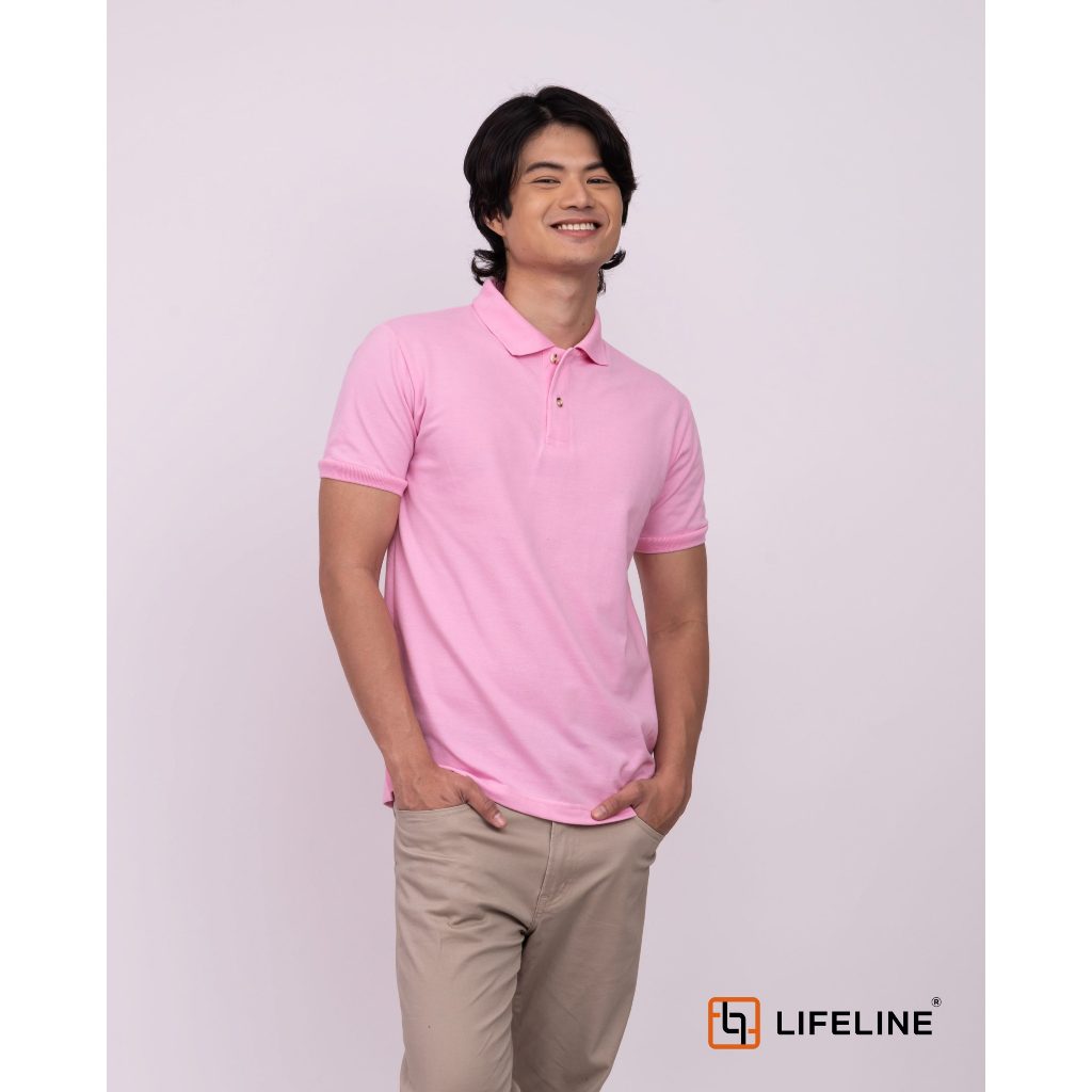 Lifeline Mens Baby Pink Polo Shirt / Lifeline Baby Pink Unisex Mens ...