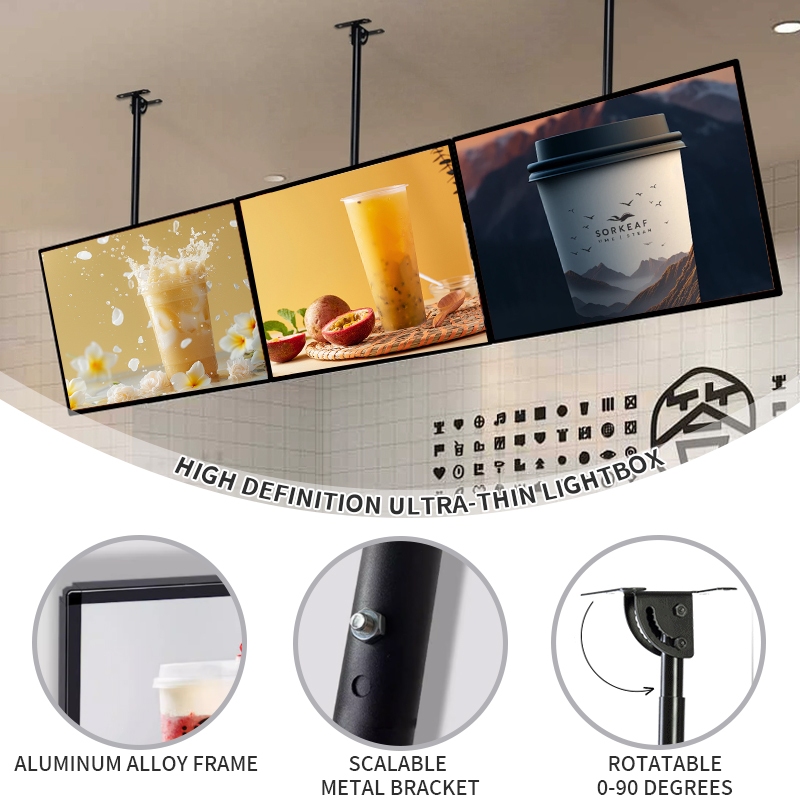 LDE light Box Menu Board Hanging for Coffee Shop Wall mounted Menu ...