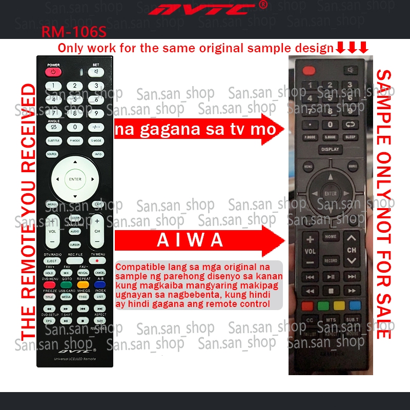 Universal remote control for AIWA smart tv remote na gagana sa tv mo ...