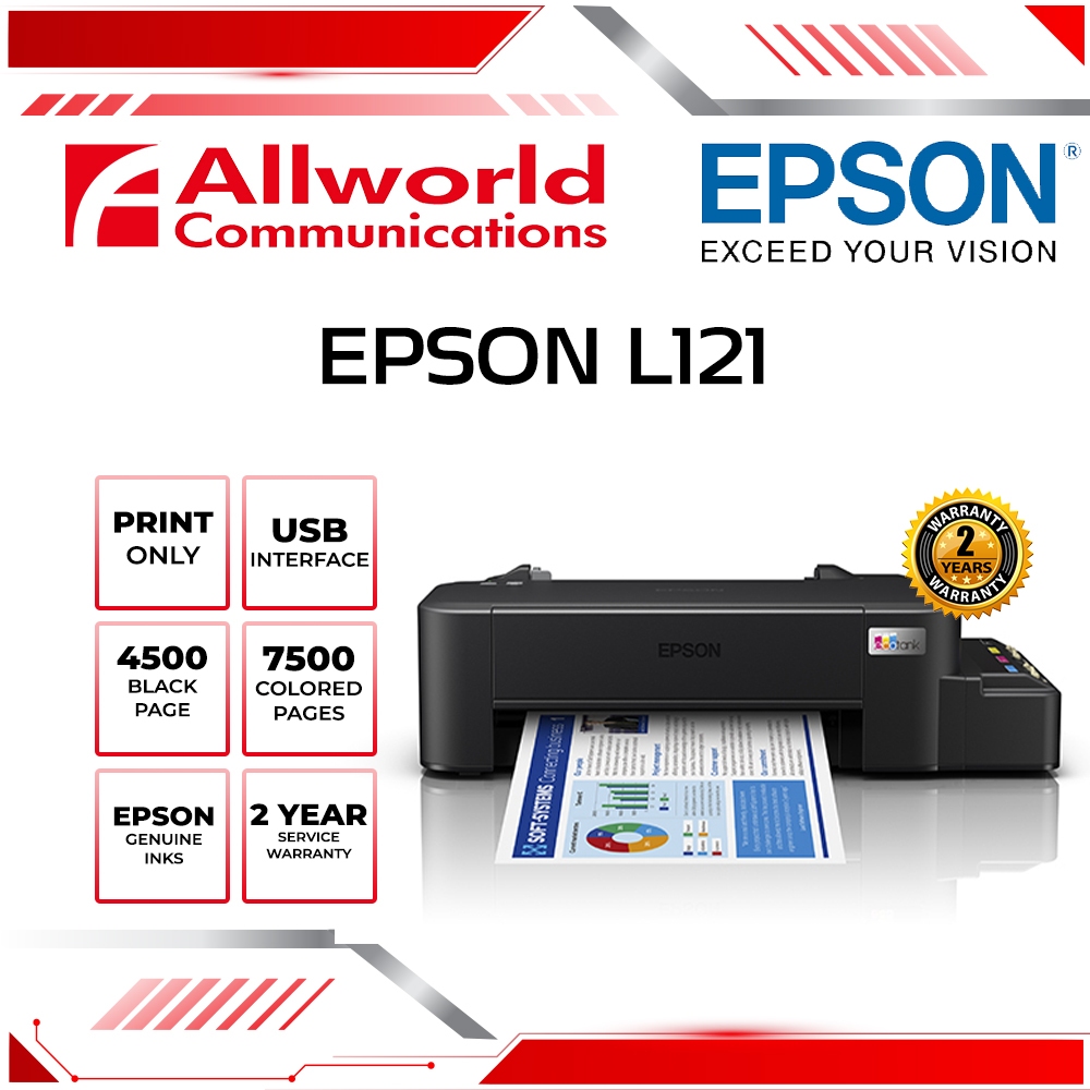 Epson Ecotank L121 A4 Ink Tank Printer | Shopee Philippines