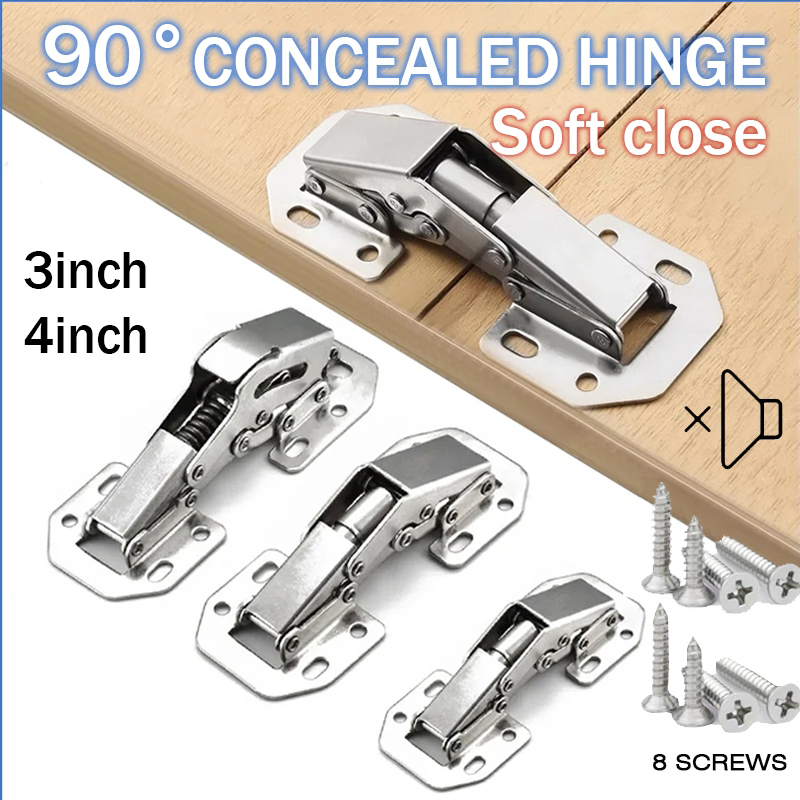 （Fast Delivery）1pcs Frog hinge 90 Degree Concealed Hinges Cabinet ...
