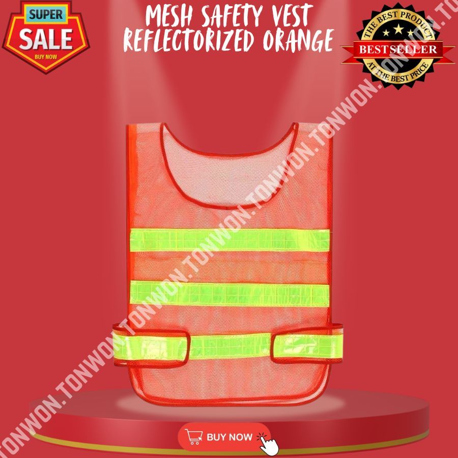 MESH SAFETY VEST REFLECTORIZED ORANGE CONSTRUCTION , TRAFFIC OFFICER ...