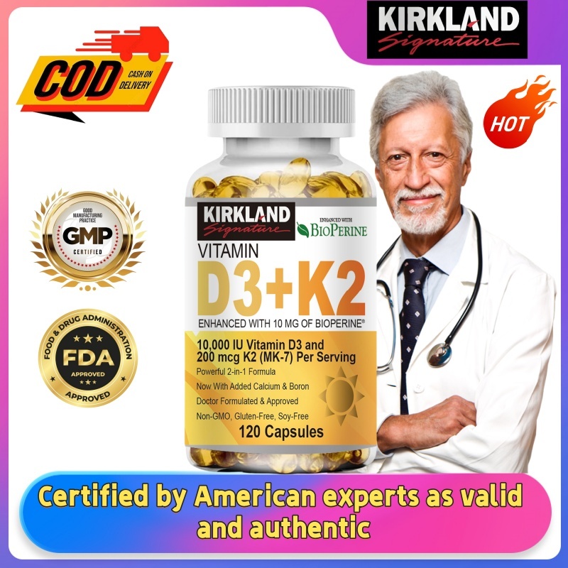 KIRKLAND VITAMIN D3 K2 10000 IU (250 mcg) D3 supports bones, teeth and ...