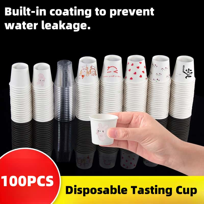 100pcs 3oz White Paper Tasting Cups, Disposable, Eco-Friendly, Perfect ...