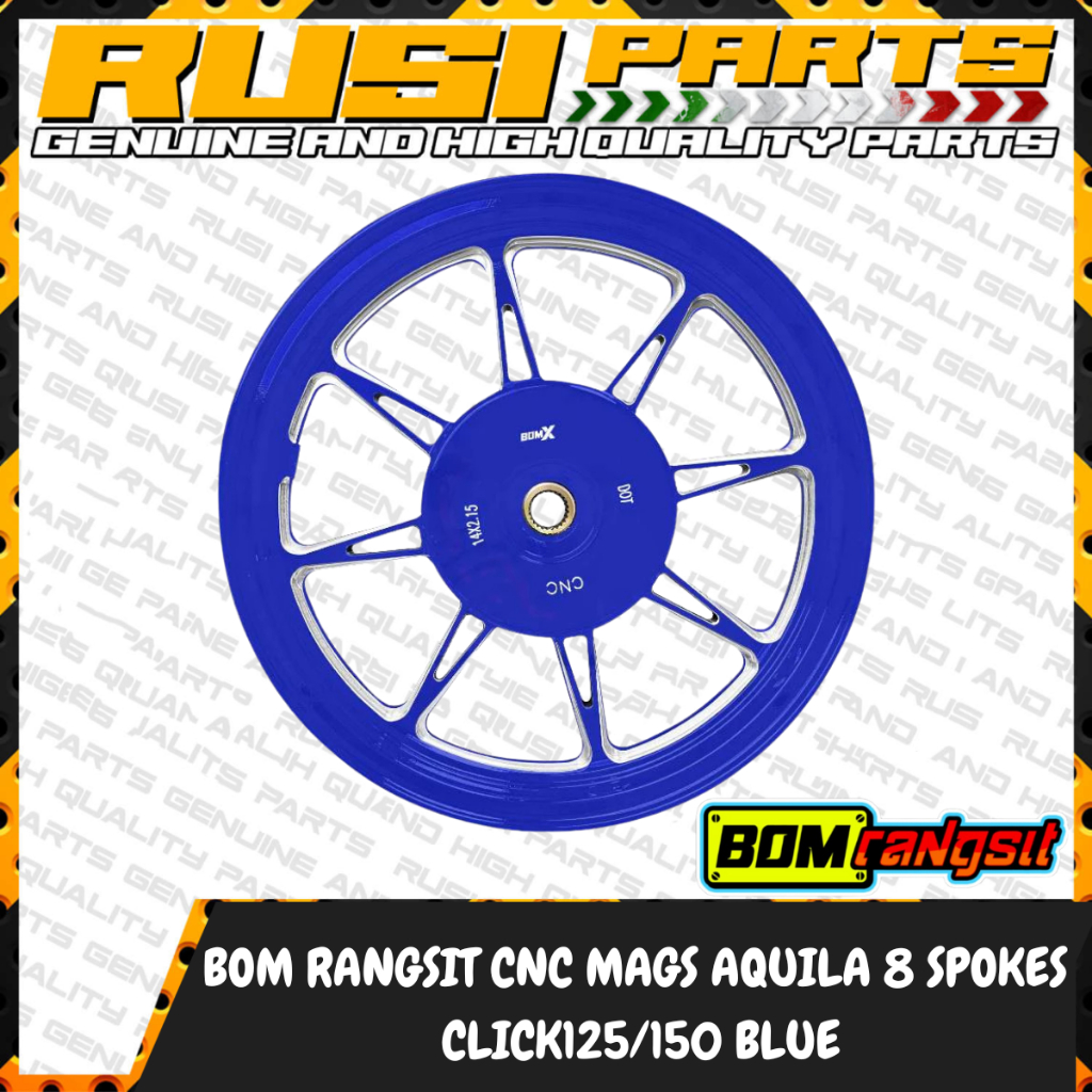 BOM RANGSIT CNC MAGS AQUILA 8 SPOKES CLICK125/150 4 AVAILABLE COLORS ...
