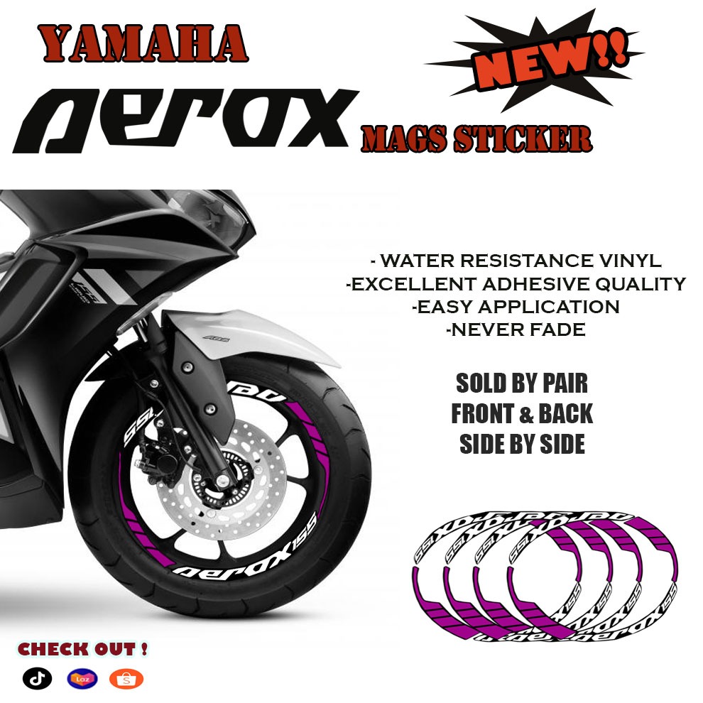 NEW MAGS STICKER DESIGN FOR YAMAHA AEROX/ MAGS STICKER FIT FOR AEROX ...