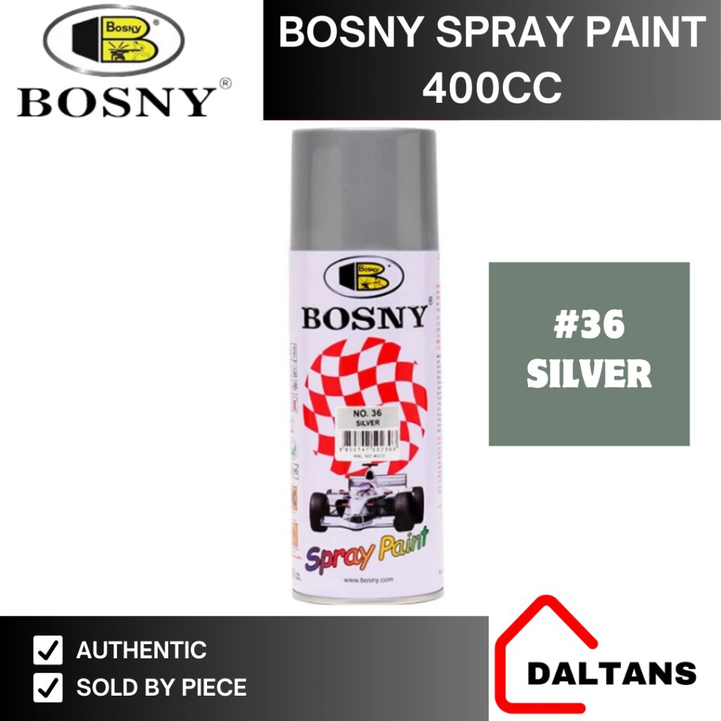 BOSNY #36 SILVER ORIGINAL ACRYLIC SPRAY PAINT 400CC | Shopee Philippines