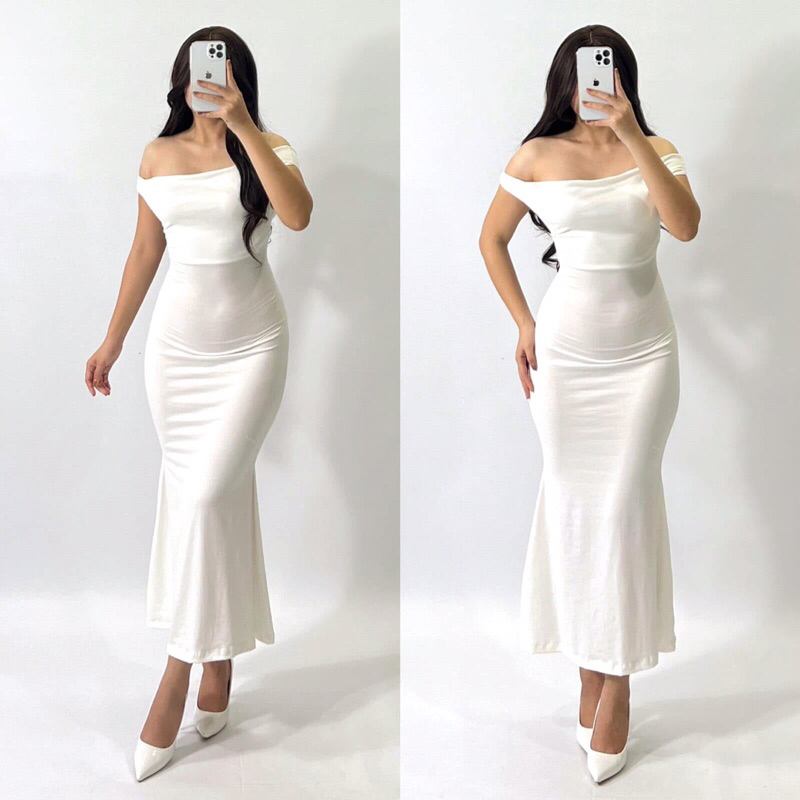 DANNY MERMAID MAXI DRESS OFFSHOULDER CASUAL DRESS WOMENSWEAR Comfort Basic | Shopee Philippines