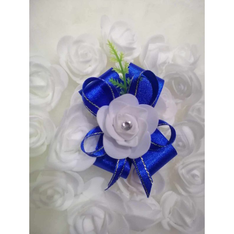 Chest corsage for wedding and graduation -royal blue | Shopee Philippines