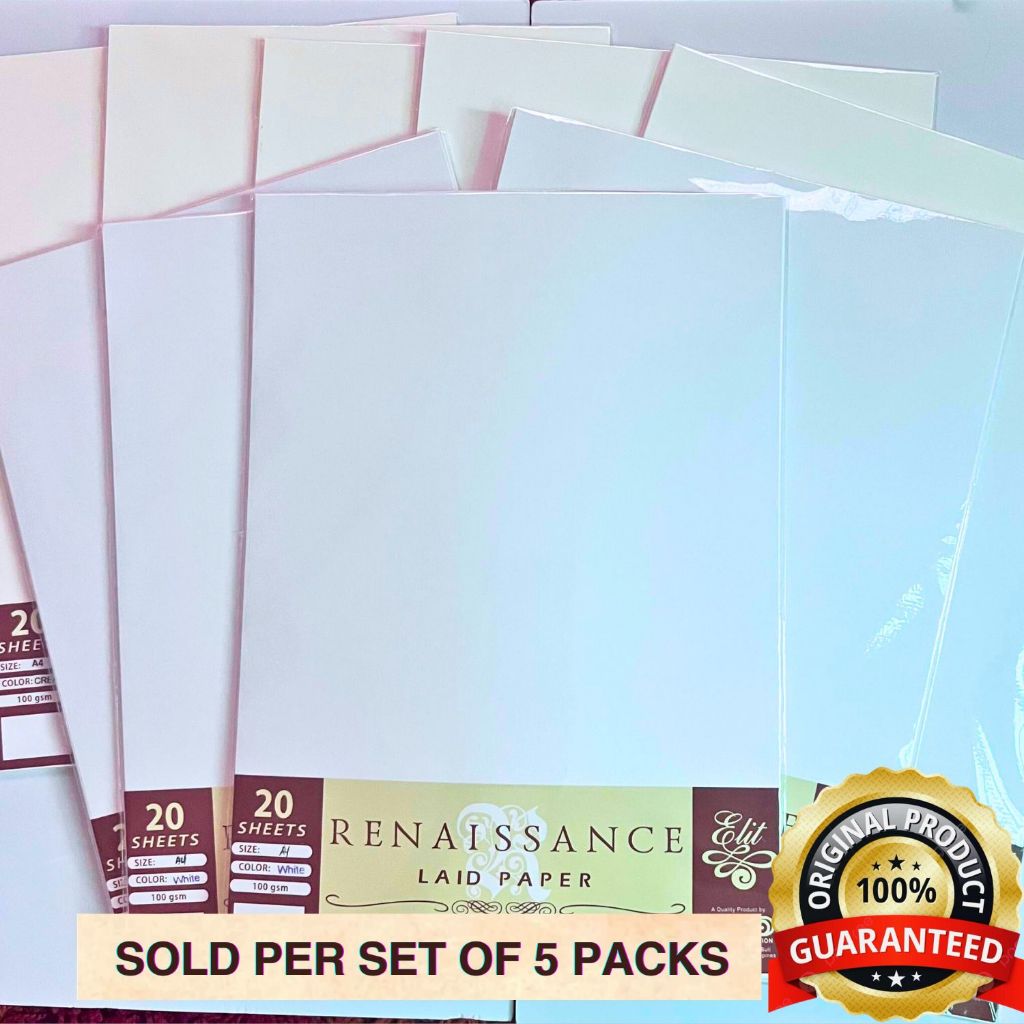 RENAISSANCE LAID PAPER VECO 100gsm (COLOR: White/Cream) (SIZE: A4 ...